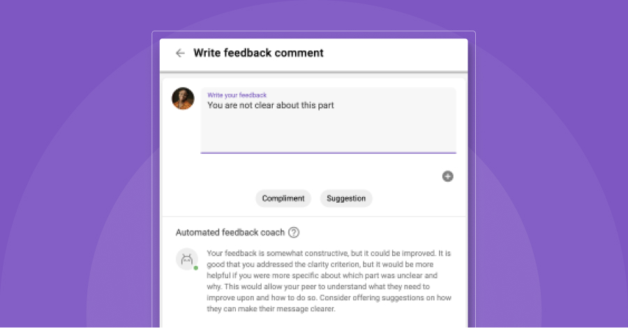 Automated Feedback Coach: AI tutor for better feedback writing