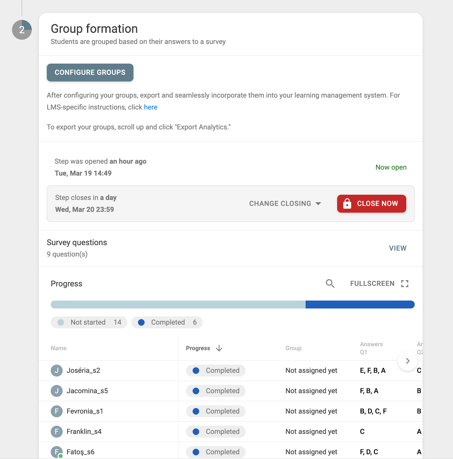 How to select better groups with automated student survey
