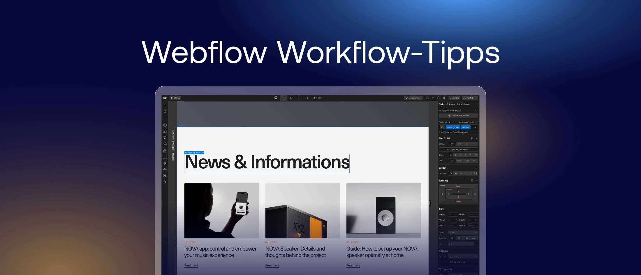 Webflow Workflow-Tipps: Schnellere Entwicklungs- und Design-Prozesse