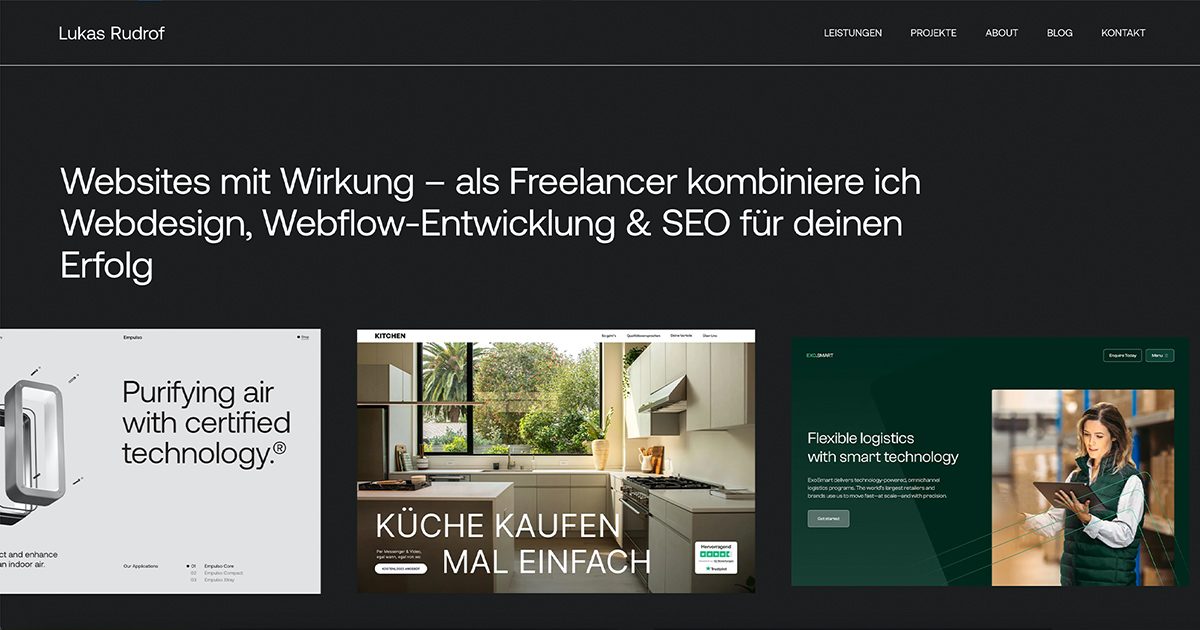 Funktionales Webdesign, Webflow & SEO – Lukas Rudrof