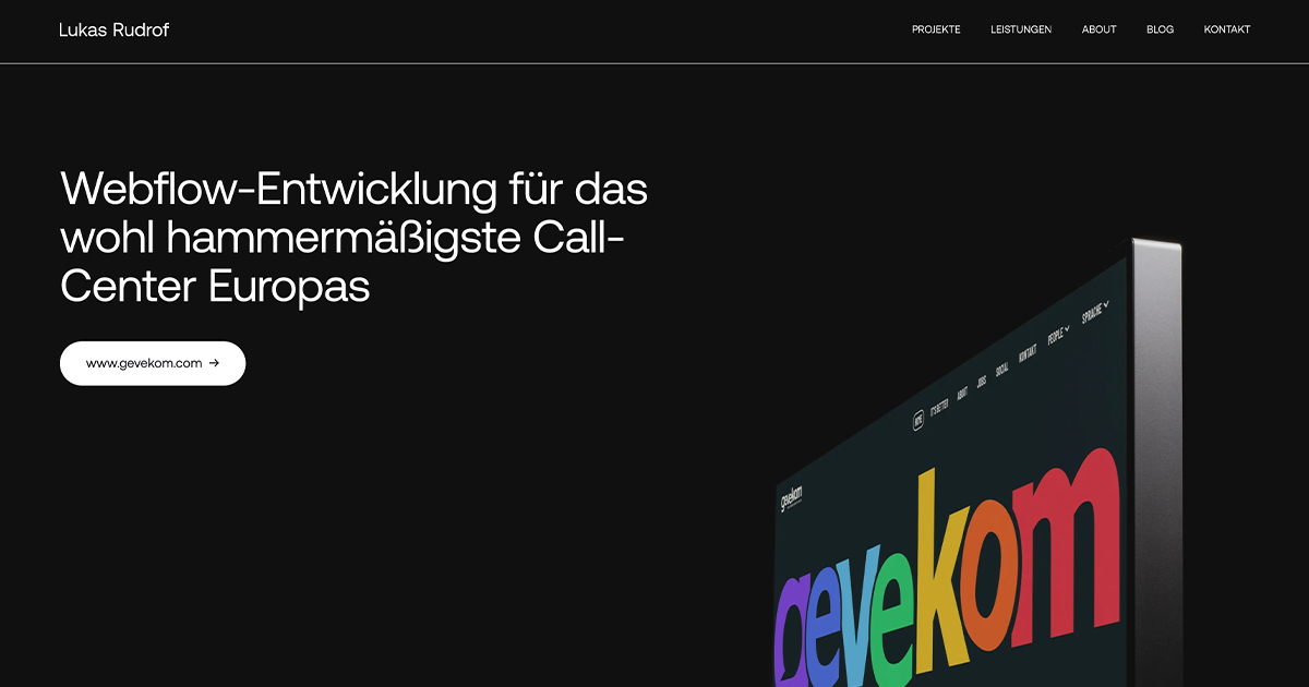 Webflow-Entwicklung für das Gevekom Call-Center