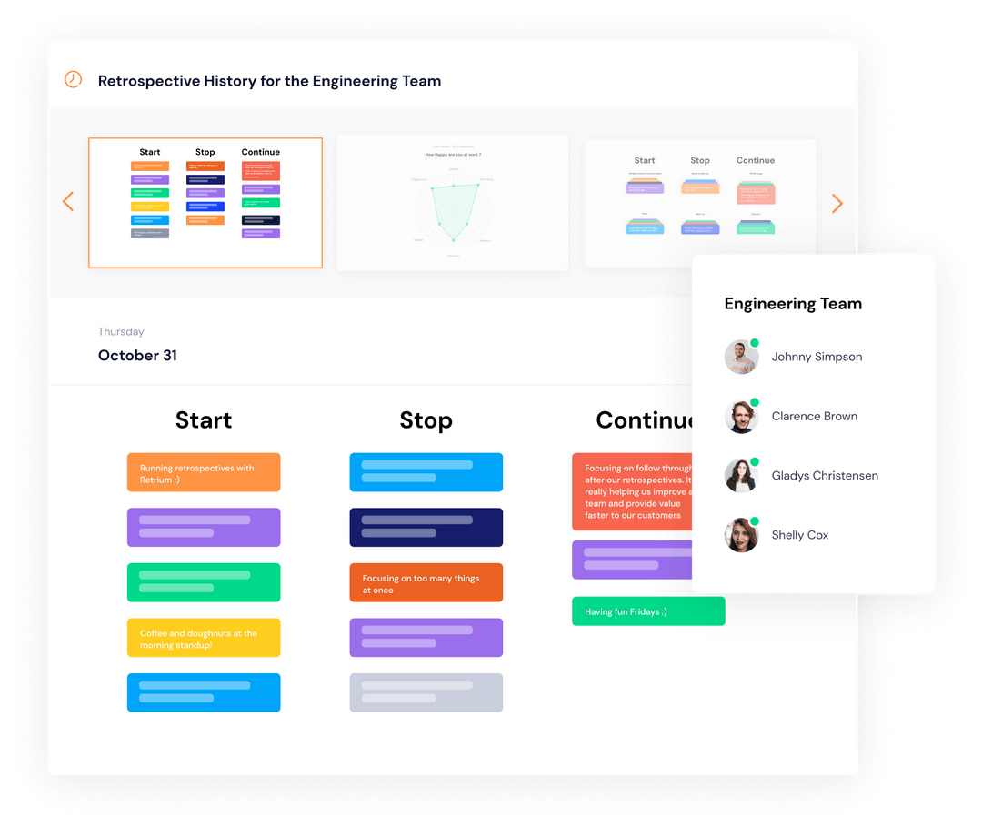 Retrospective software your team will actually enjoy.
