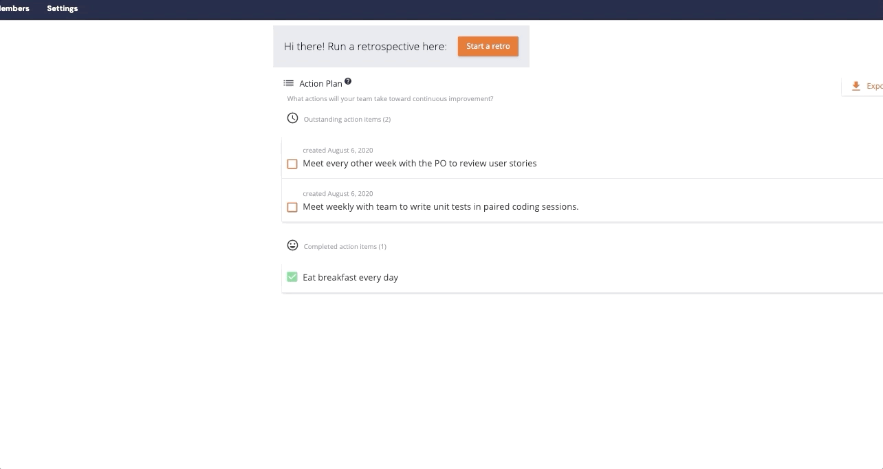 Team Radar Retrospective