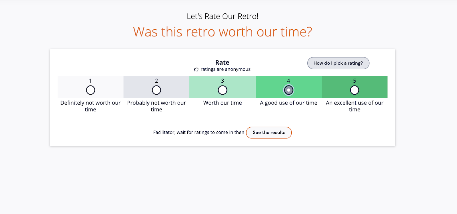 New Feature: Rate Your Time Invested In Retrospectives
