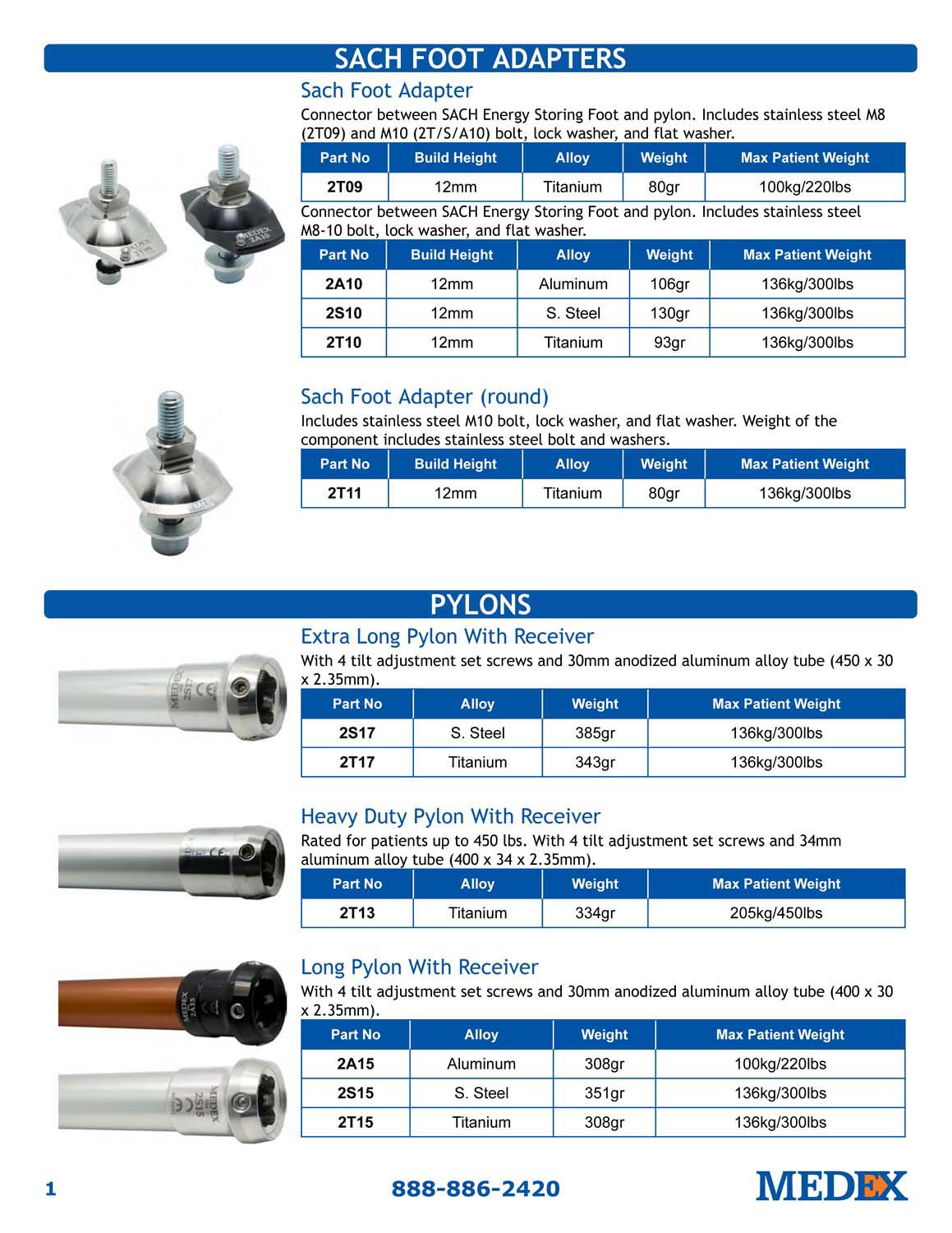 Medex Adapters | Medex | Prosthetic Components