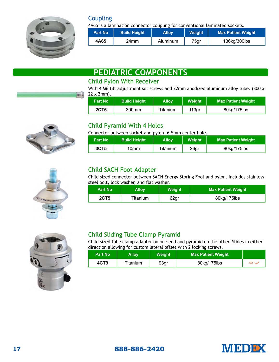 Medex Adapters | Medex | Prosthetic Components