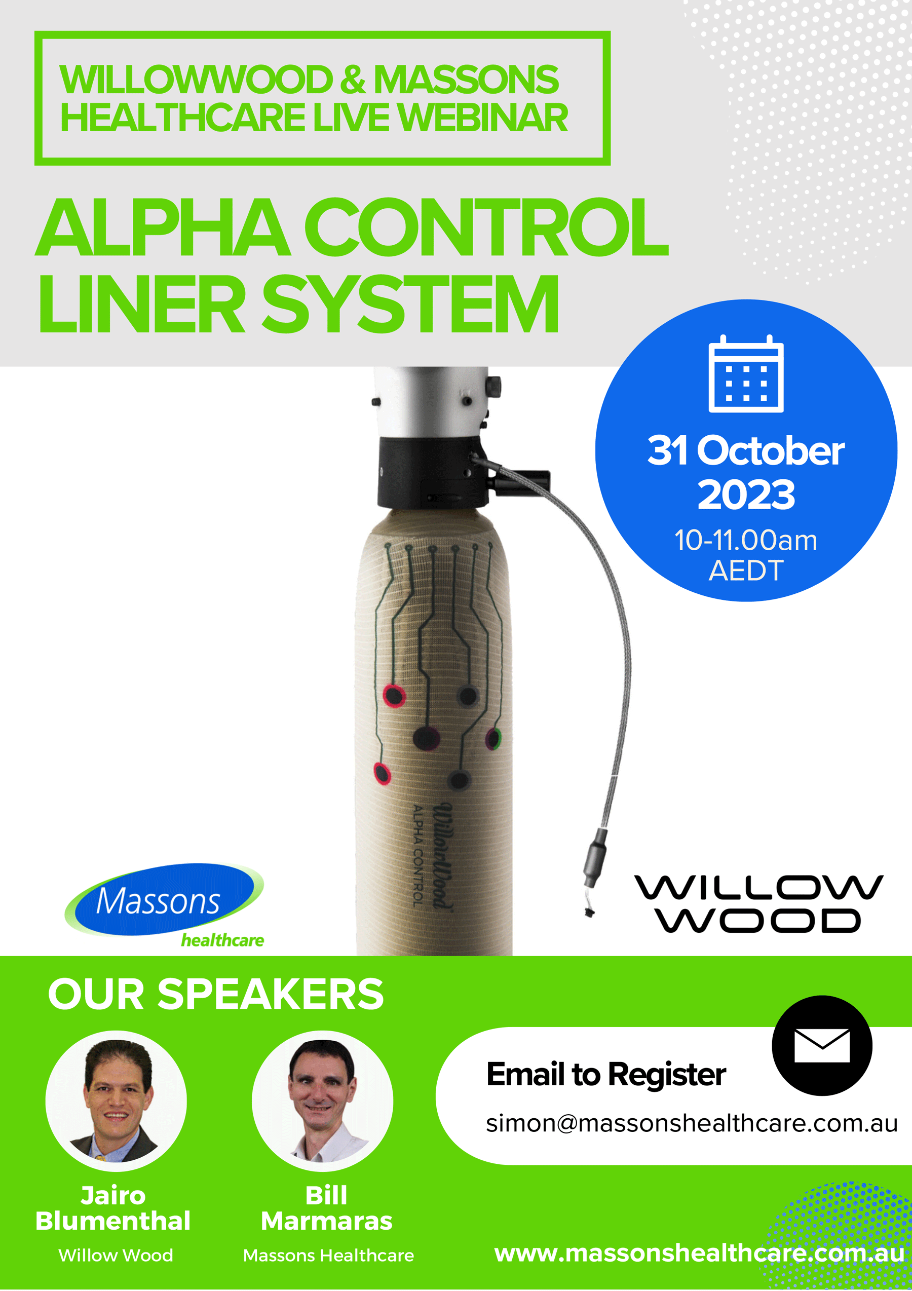 WillowWood Alpha Control Liner Webinar with Massons Healthcare Oct 31, 2023