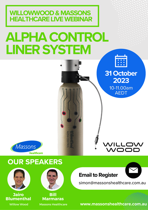 WillowWood Alpha Control Liner Webinar with Massons Healthcare Oct 31, 2023