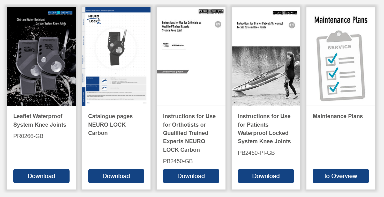 Neuro Lock Carbon | Fior & Gentz | Waterproof Knee Joints