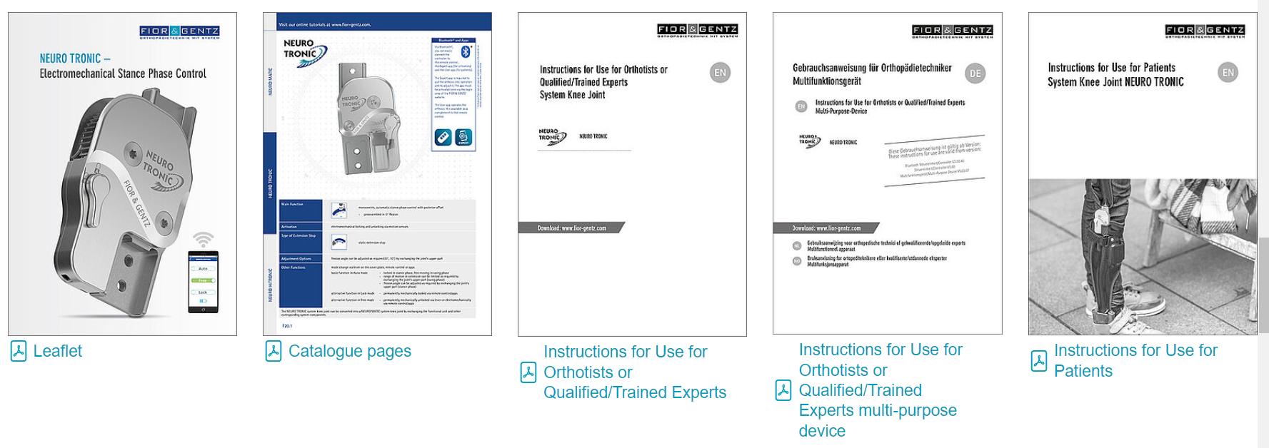 Neuro Tronic | Fior & Gentz | Knee Joints