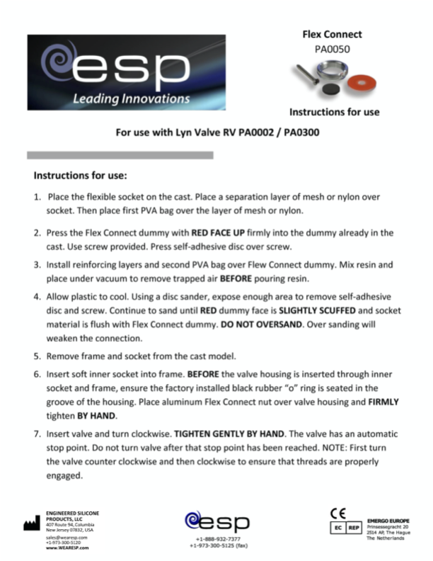 Lyn Valve Flex Connect | ESP | Prosthetic Components