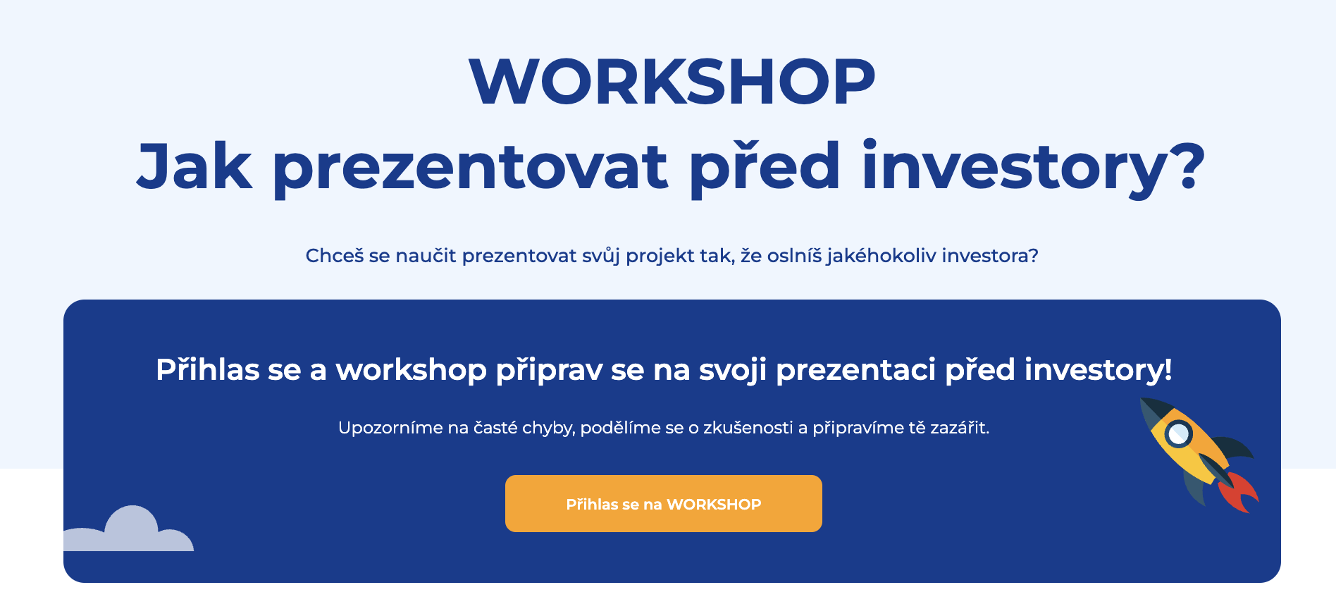 StartupBox | Jak prezentovat před investory - workshop