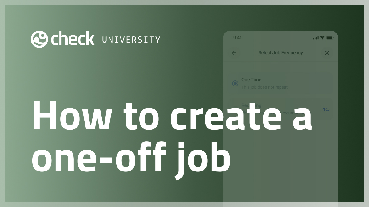 How to create a one-off job | Check Tutorial
