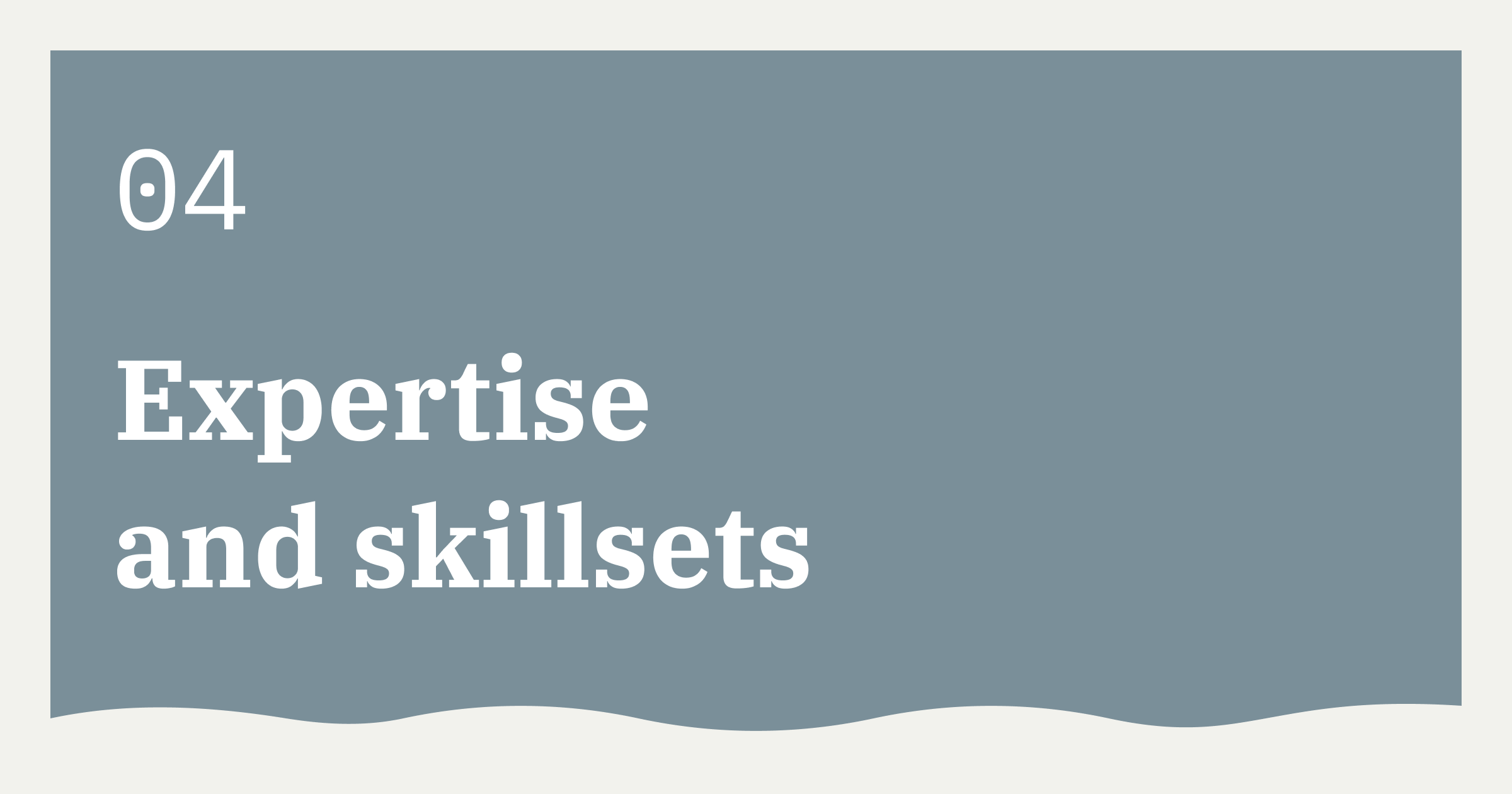 Expertise and Skillsets | Design Decisions Guide