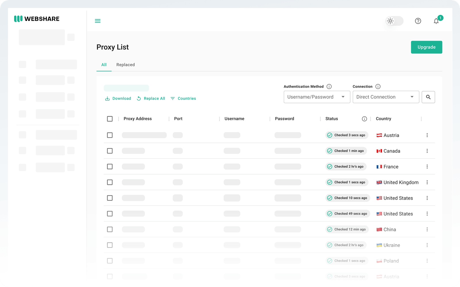 Proxy List | Checked every 15 Seconds | Webshare