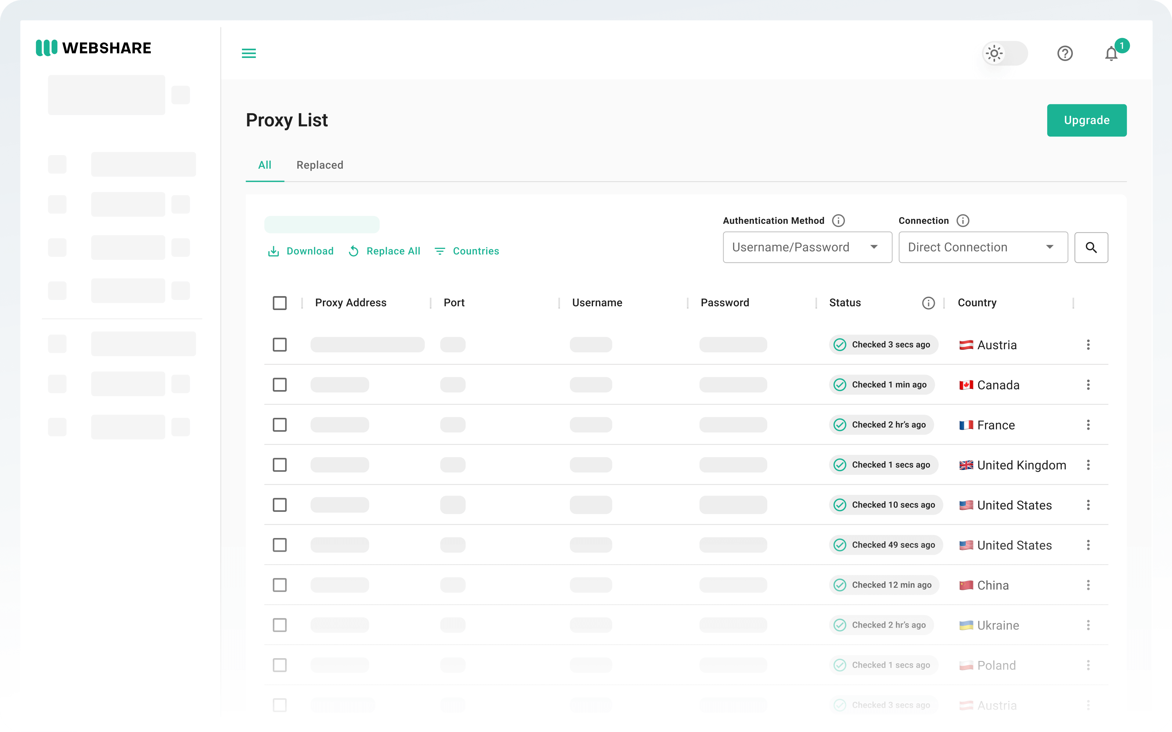Proxy List | Checked every 15 Seconds | Webshare