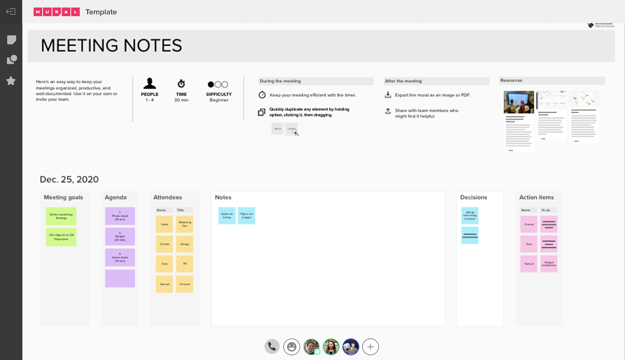 Meeting Notes Template MURAL