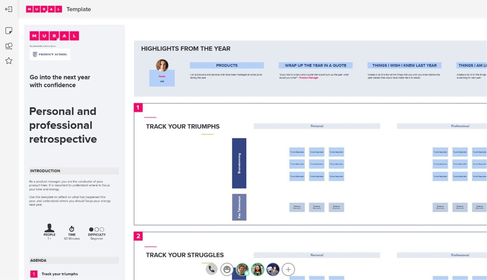 Personal and Professional Retrospective Template | MURAL
