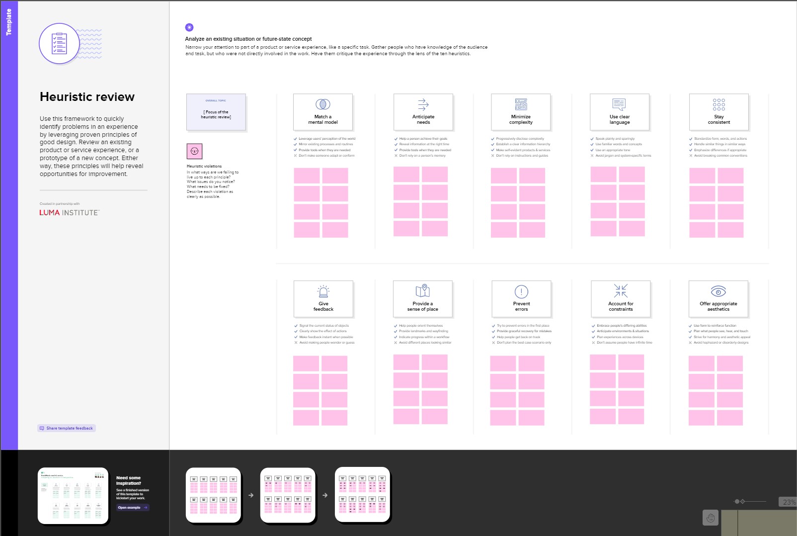 Heuristic Review Template | MURAL