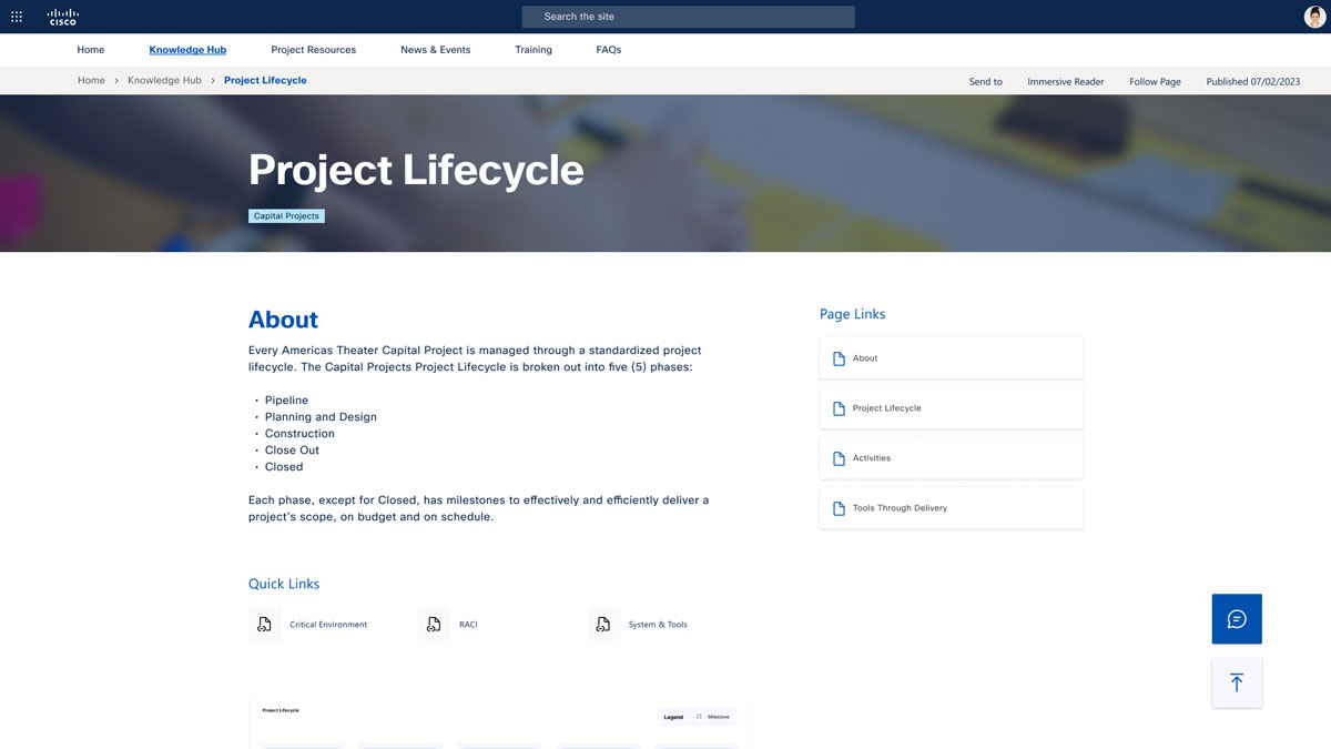 Project - Cisco Capital Projects Knowledge Center