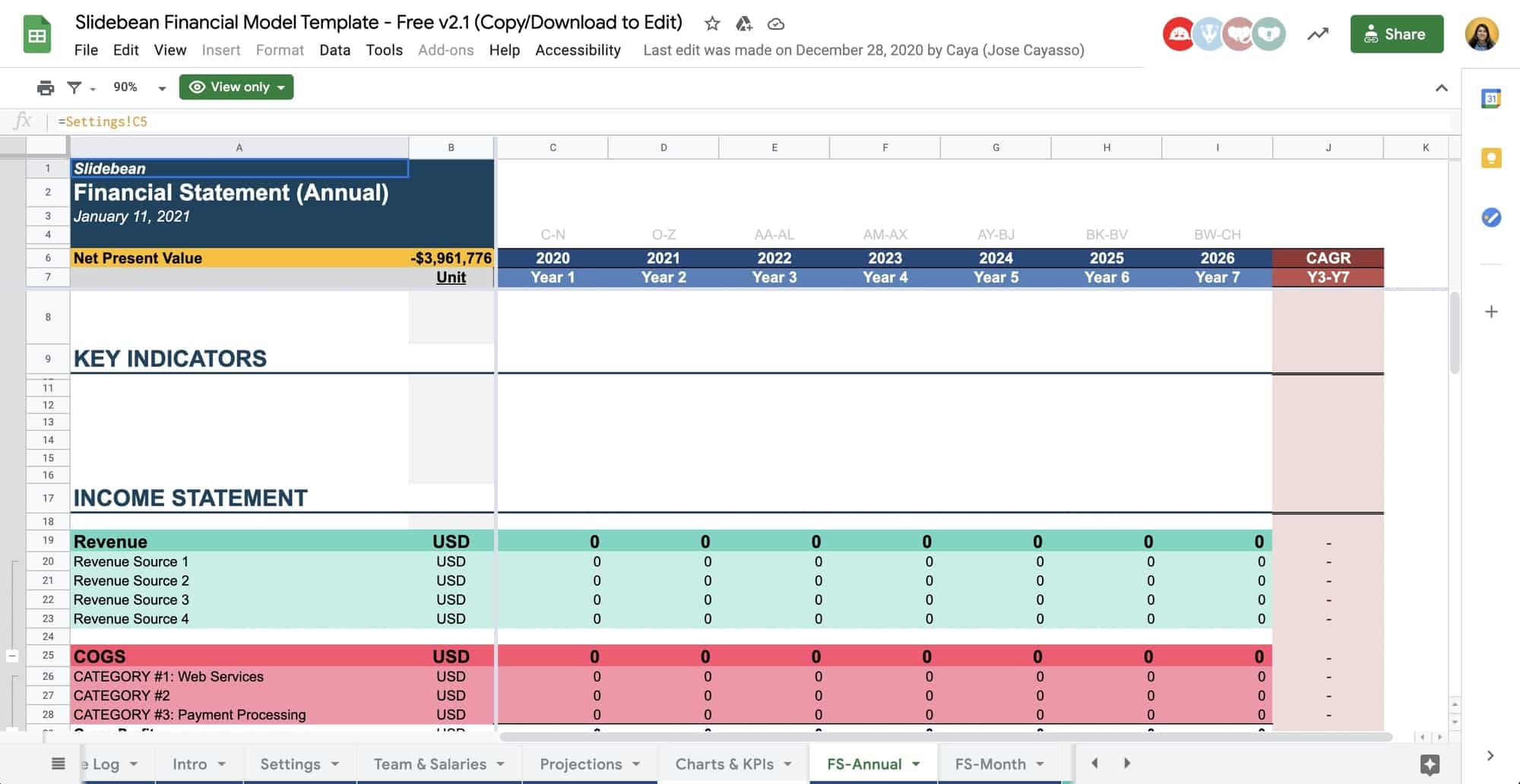 Free Financial Model Template | Slidebean