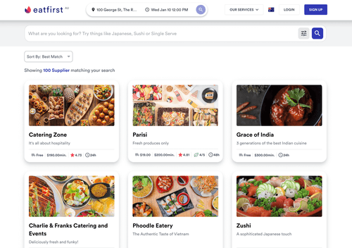 Corporate Catering with Australia's #1 Platform | EatFirst