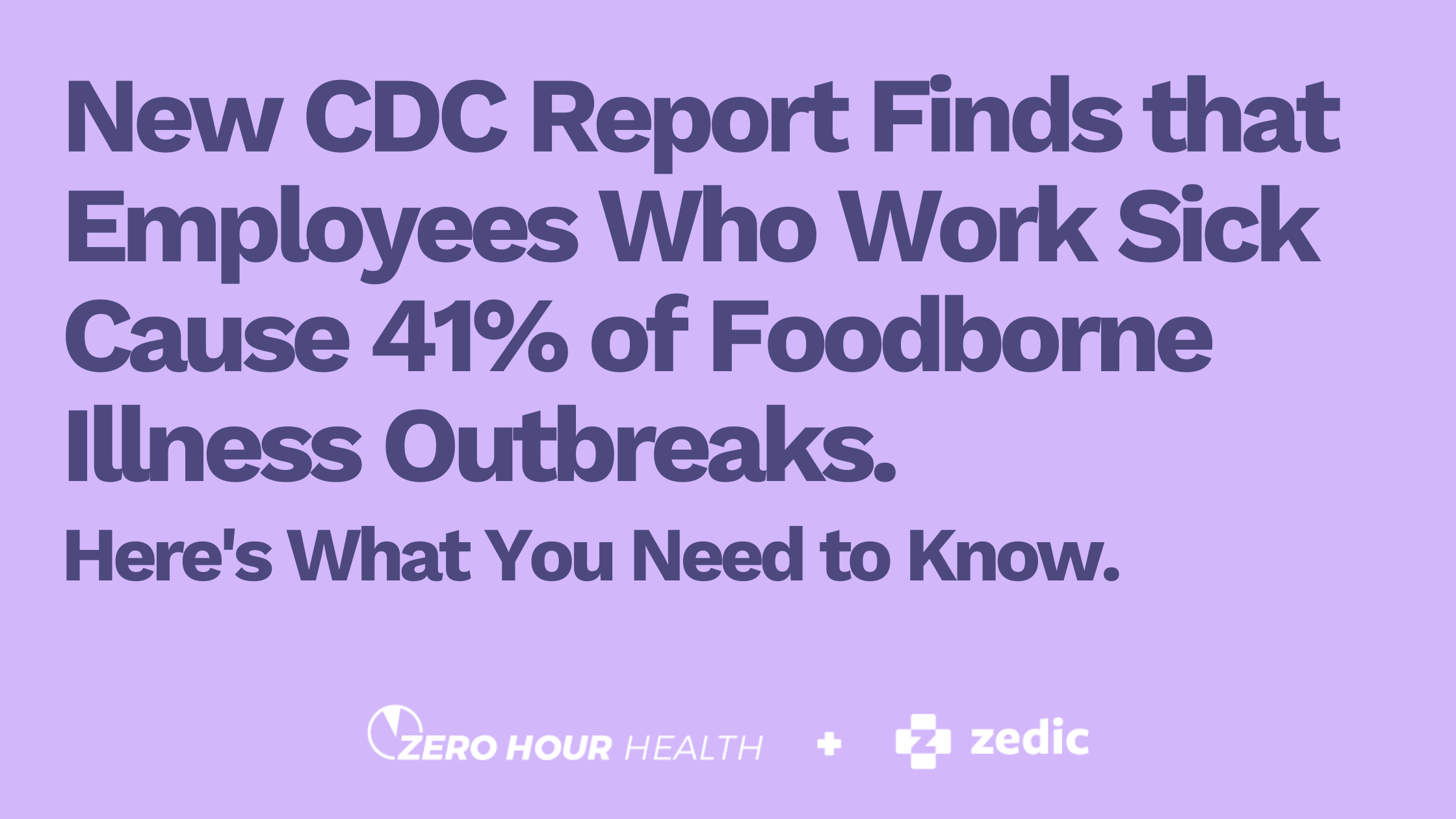 New CDC Report Finds that Employees Who Work Sick Cause 41% of ...