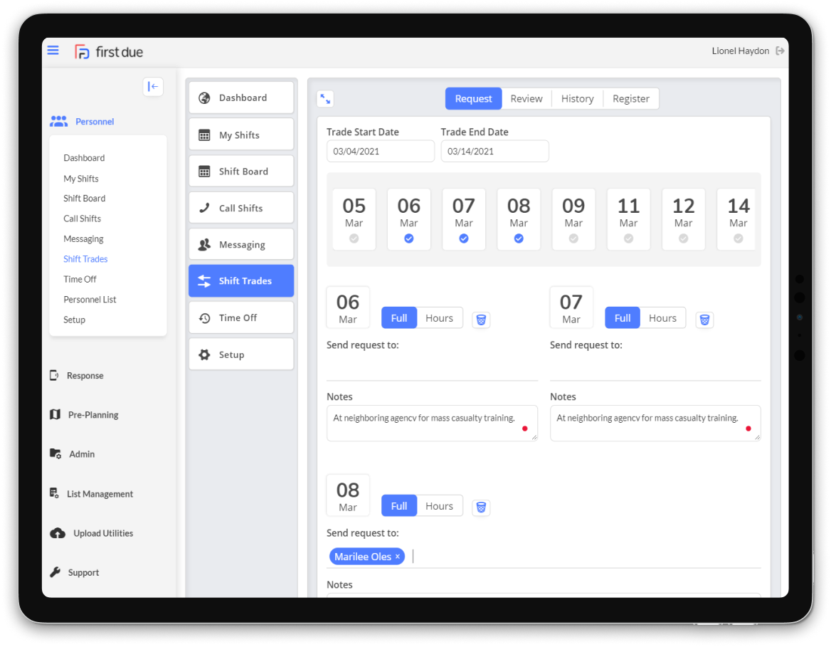 Scheduling & Personnel