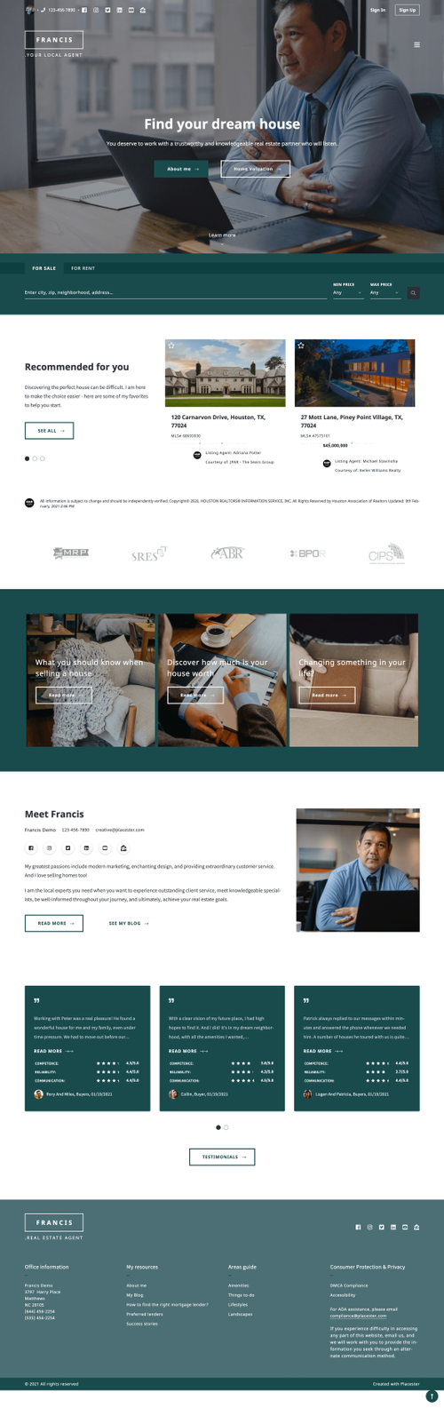 Real Estate Website Designs – Website Templates | Placester
