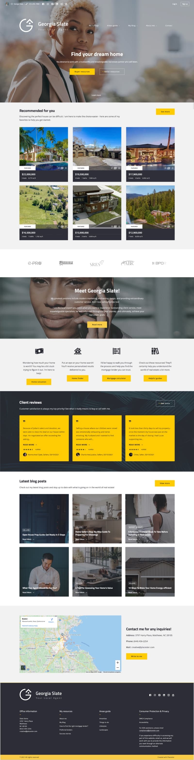 Real Estate Website Designs – Website Templates | Placester