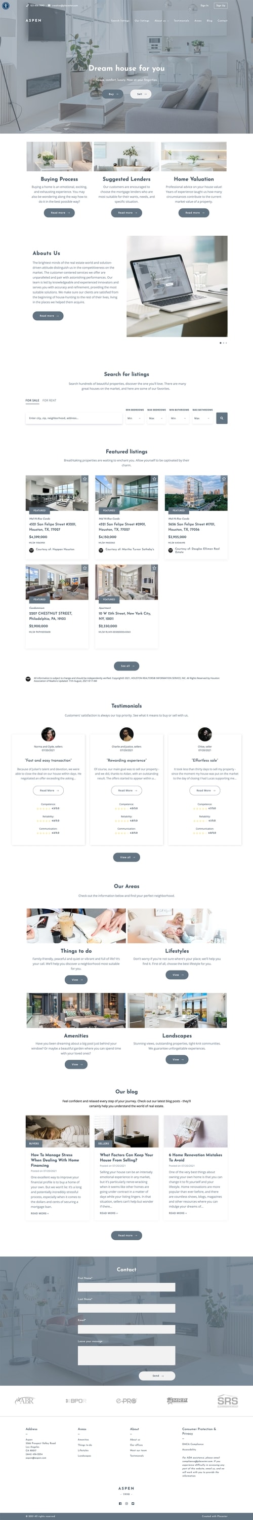 Real Estate Website Designs – Website Templates | Placester
