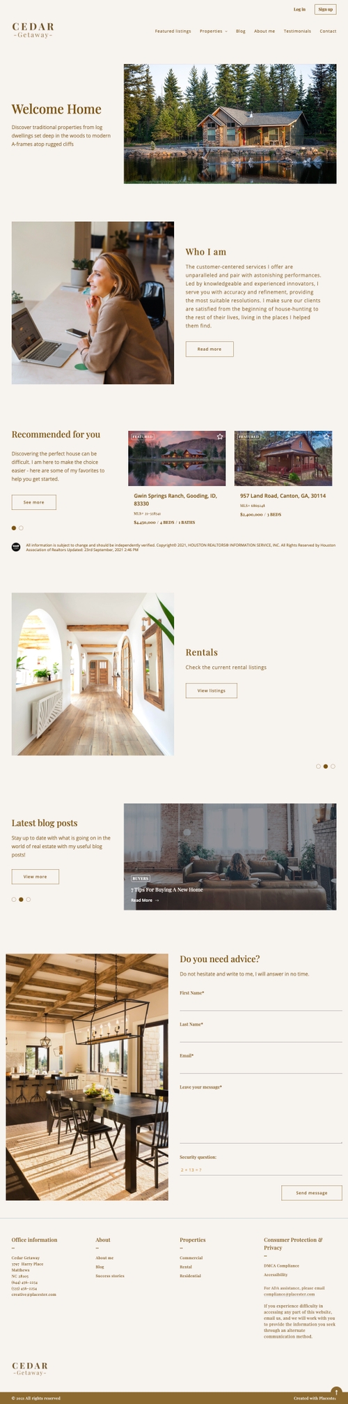 Real Estate Website Designs – Website Templates | Placester