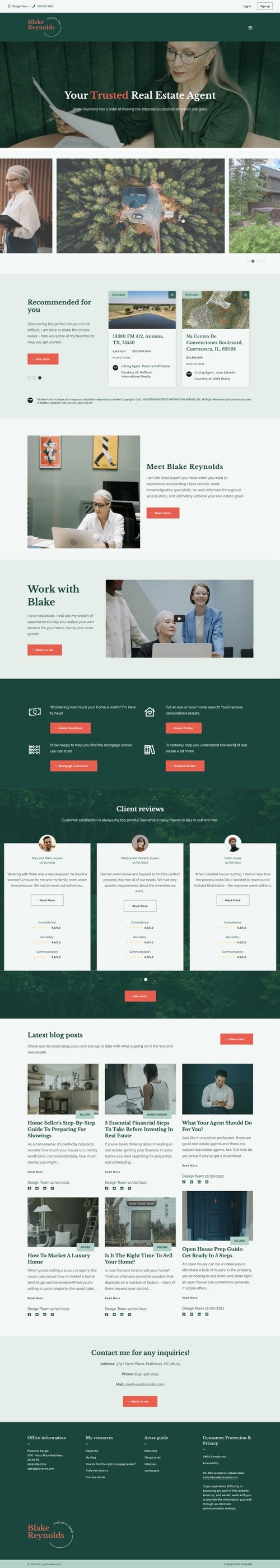 Real Estate Website Designs – Website Templates | Placester