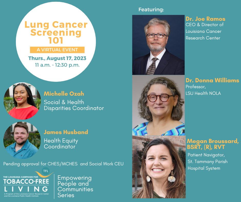 Replay: Lung Cancer Screening 101 | Louisiana Cancer Research Center