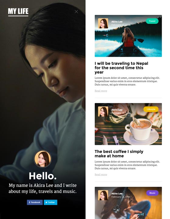 My Life - Personal HTML5 Responsive Website Template