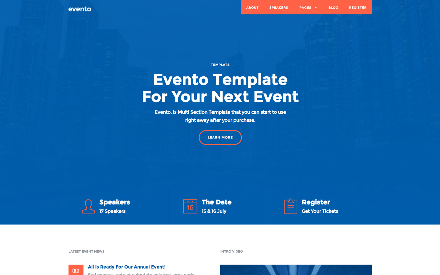 Evento - Event HTML5 Responsive Website Template