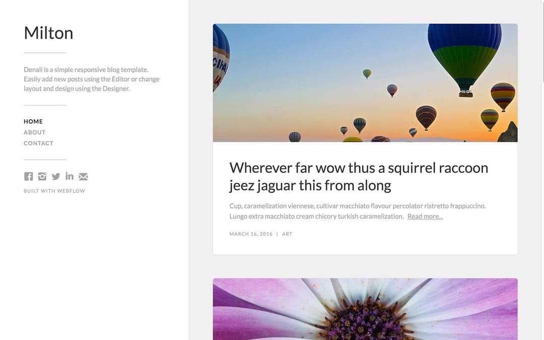 Milton - Blog HTML5 Responsive Website Template