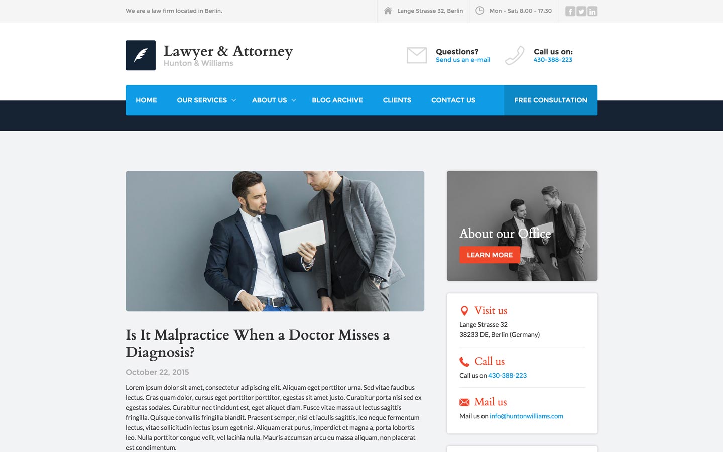 Lawyer and Attorney - Law Firm HTML5 Responsive Website Template