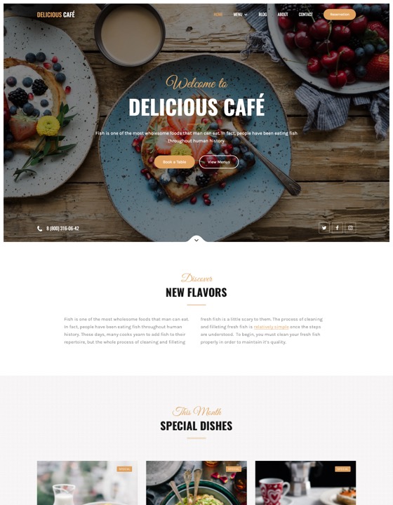 Café - Restaurant HTML5 Responsive Website Template
