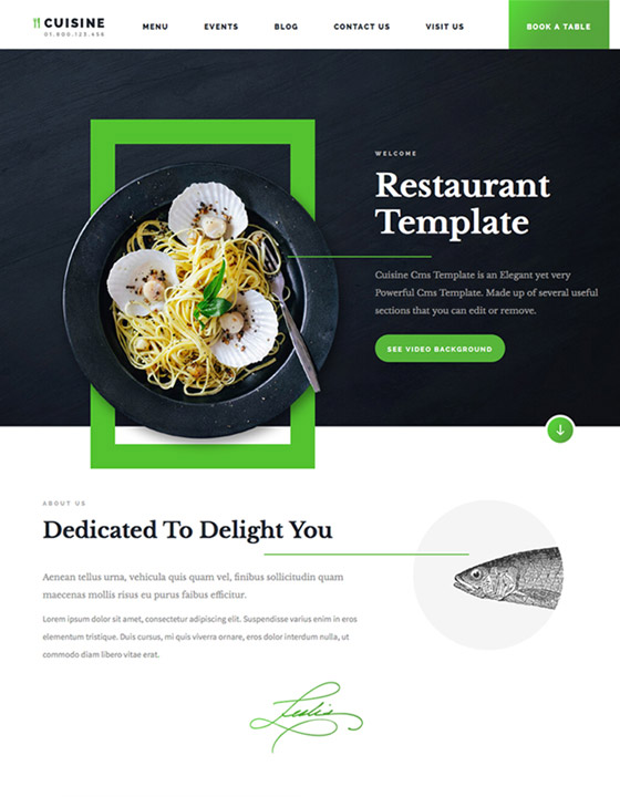 Cuisine - Restaurant HTML5 Responsive Website Template