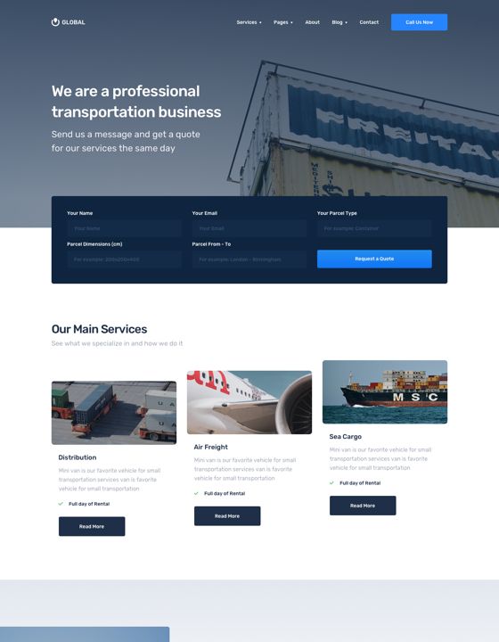 Global - Transport HTML5 Responsive Website Template