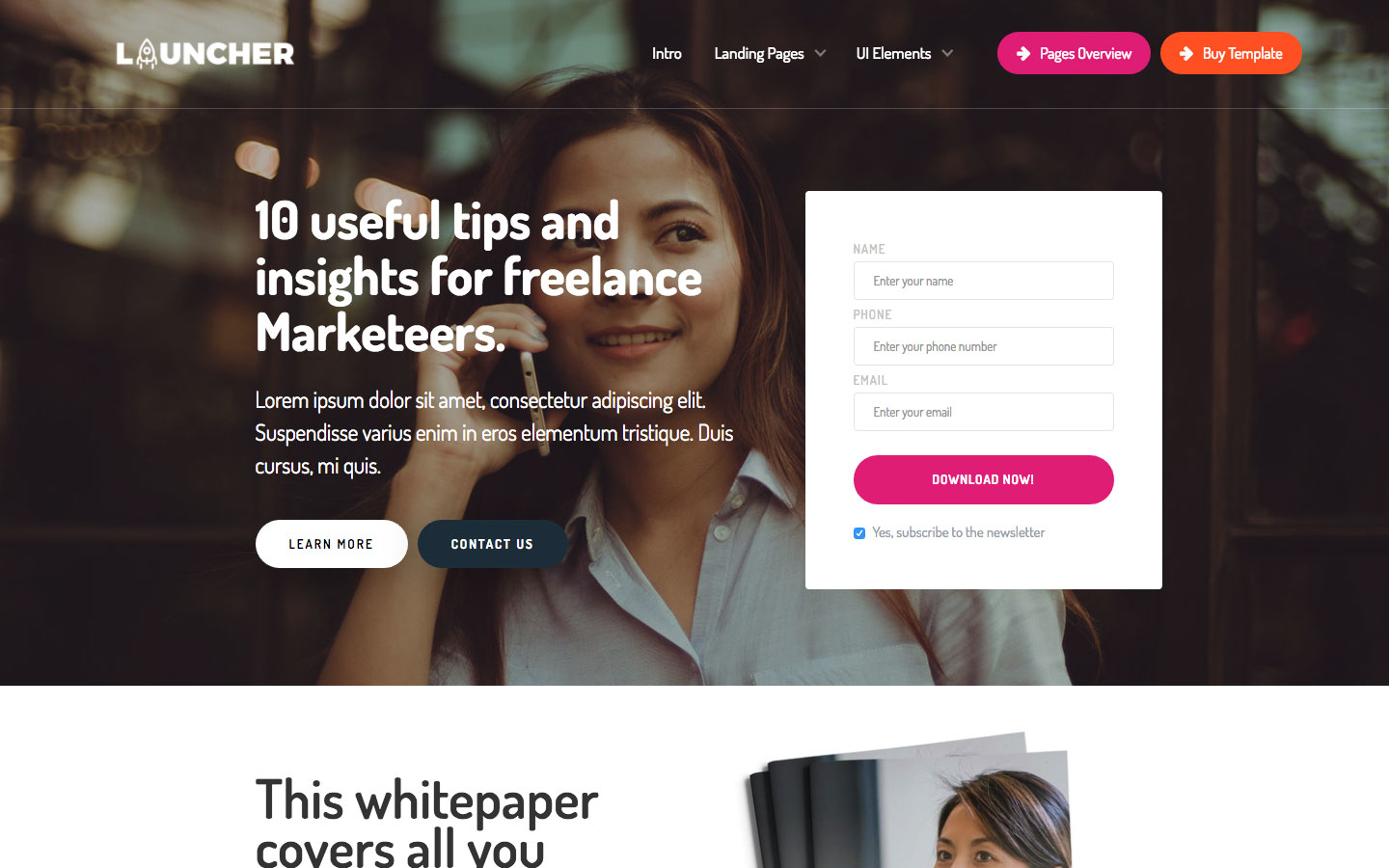 Launcher - Landing page HTML5 Responsive Website Template