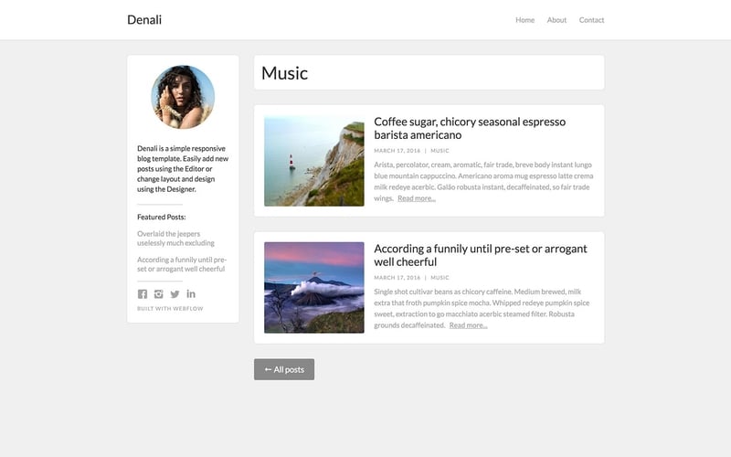 Denali - Blog HTML5 Responsive Website Template