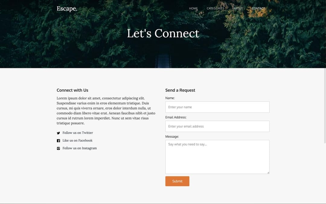 Escape - Blog HTML5 Responsive Website Template