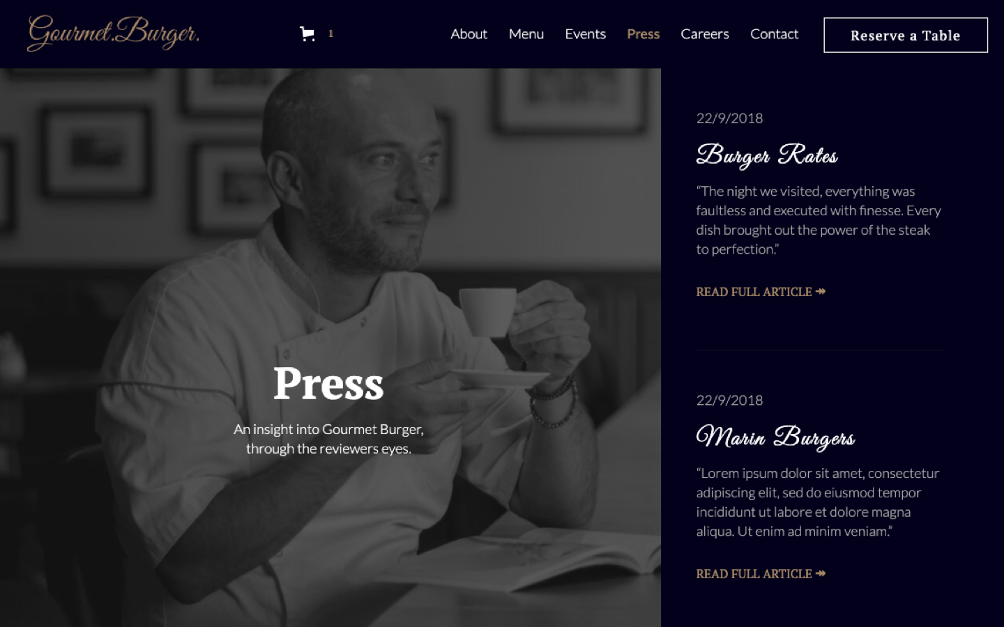 Gourmet Burger - Restaurant HTML5 Responsive Website Template