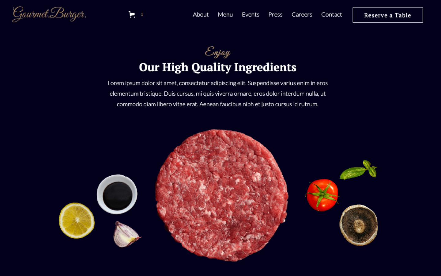 Gourmet Burger - Restaurant HTML5 Responsive Website Template