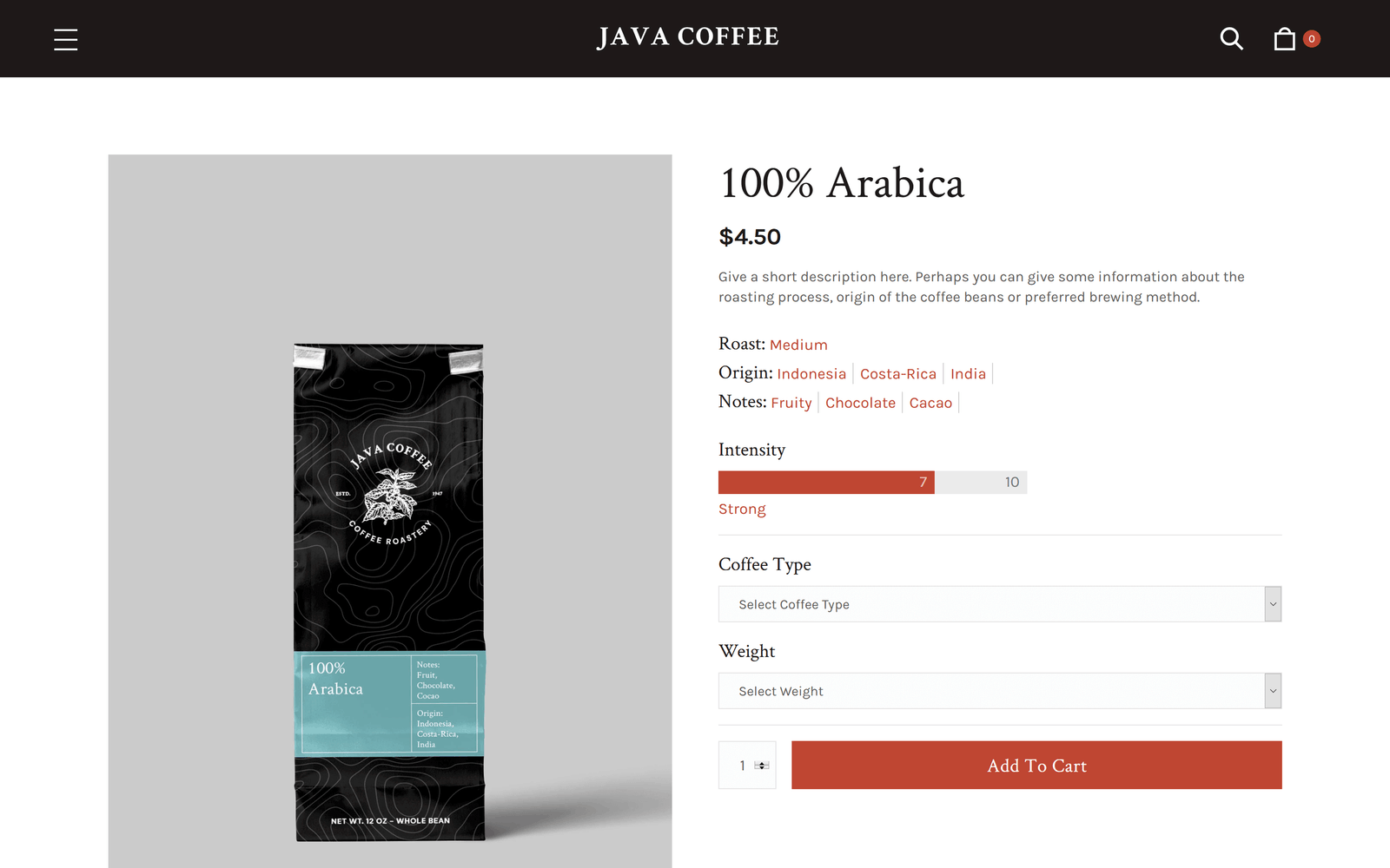 Java - Coffee Shop HTML5 Responsive Website Template