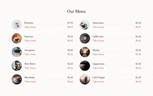 Java - Coffee Shop HTML5 Responsive Website Template