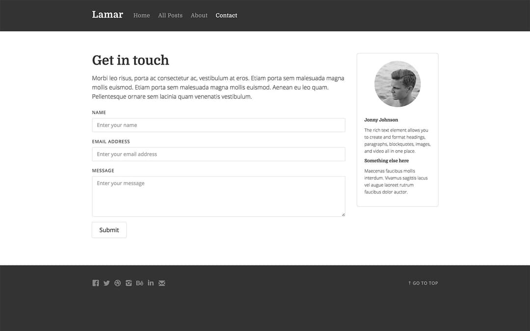 Lamar - Blog HTML5 Responsive Website Template Lamar - Blog HTML5 Responsive Website Template