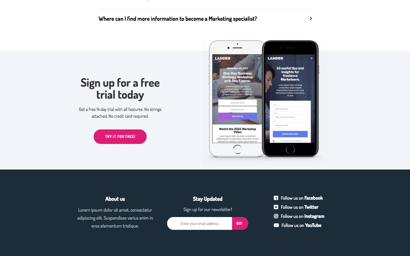 Launcher - Landing page HTML5 Responsive Website Template
